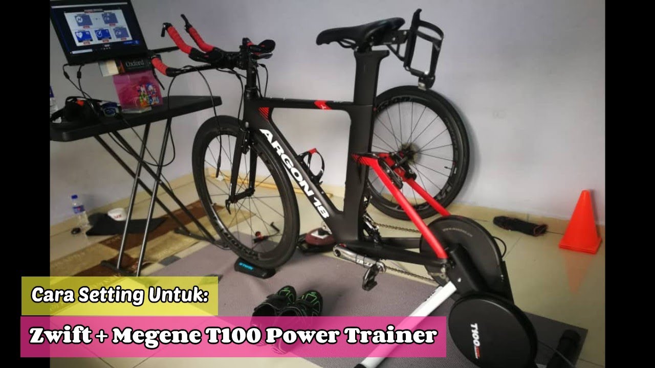 Cara Setting Magene T100 Power trainer + ZWIFT + ARGON18 E117 TRI - YouTube