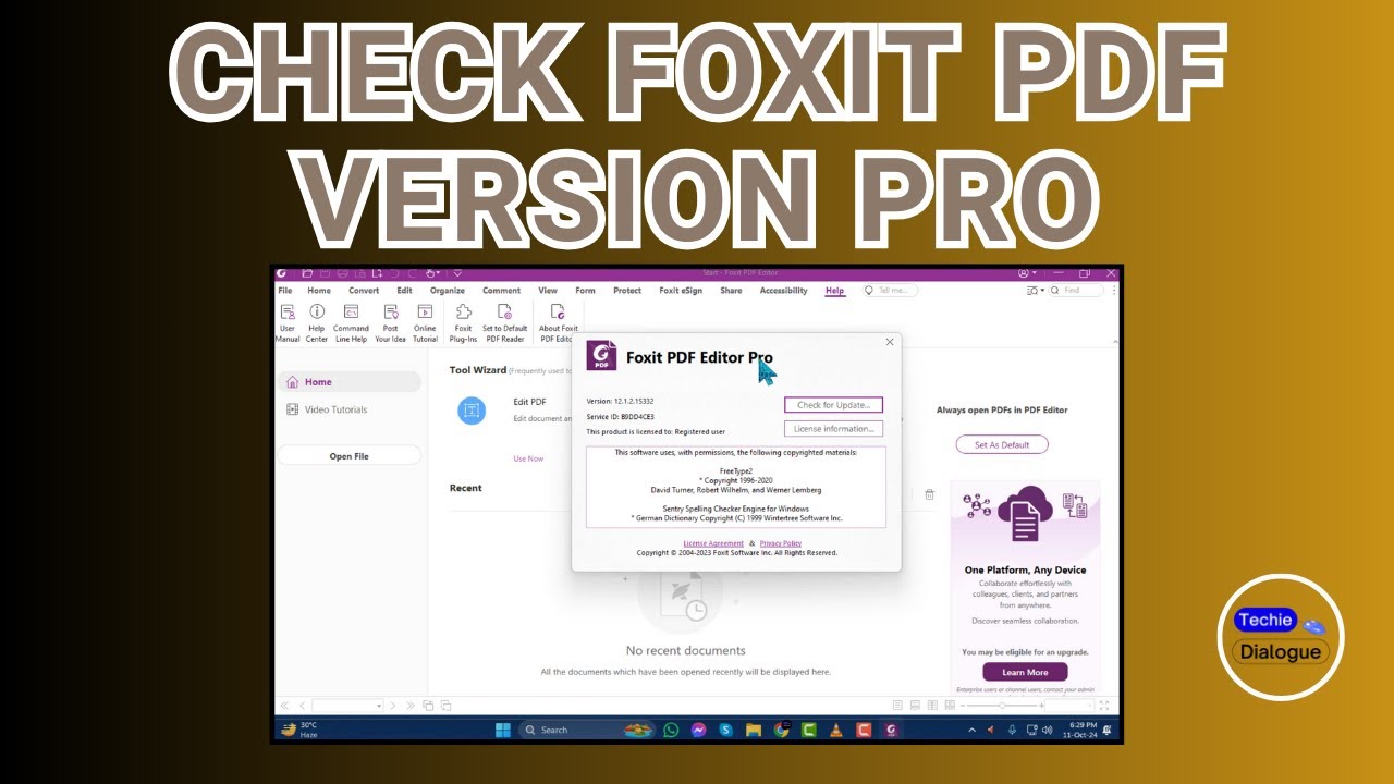 How to Check Foxit PDF Version Pro - YouTube