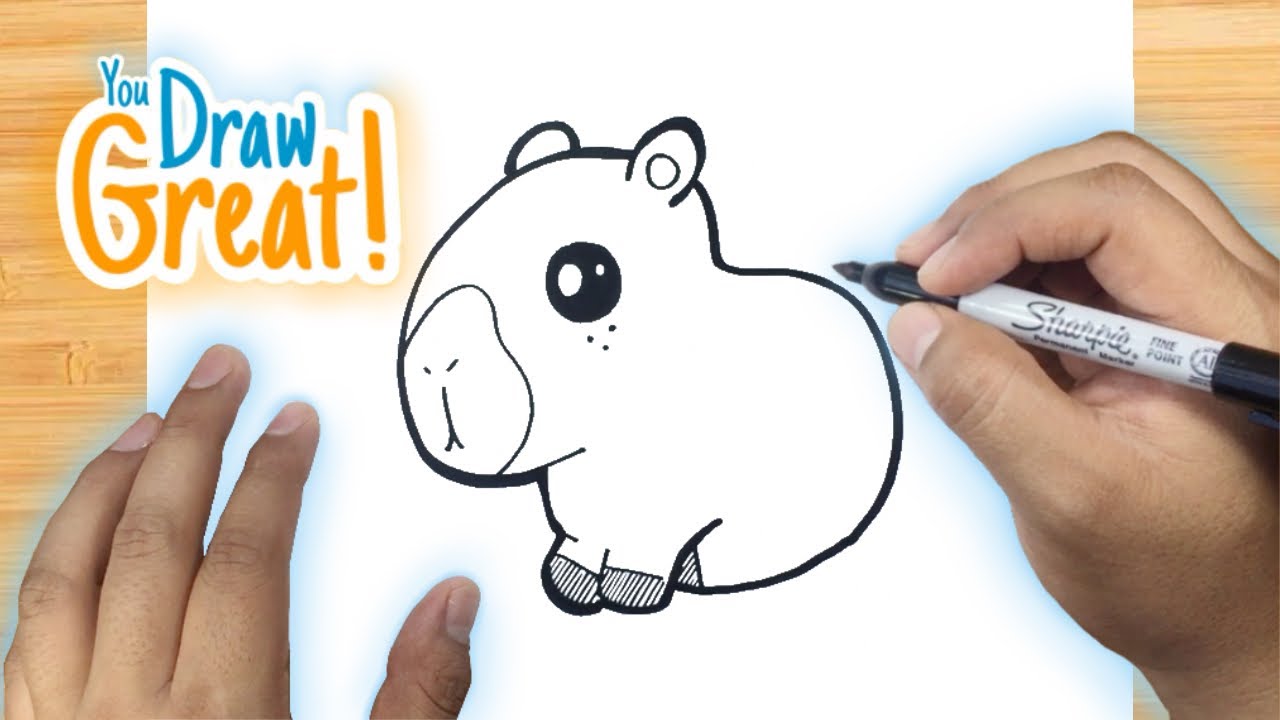 How to Draw a CAPYBARA KAWAII Step by Step | Easy Real-Time - YouTube