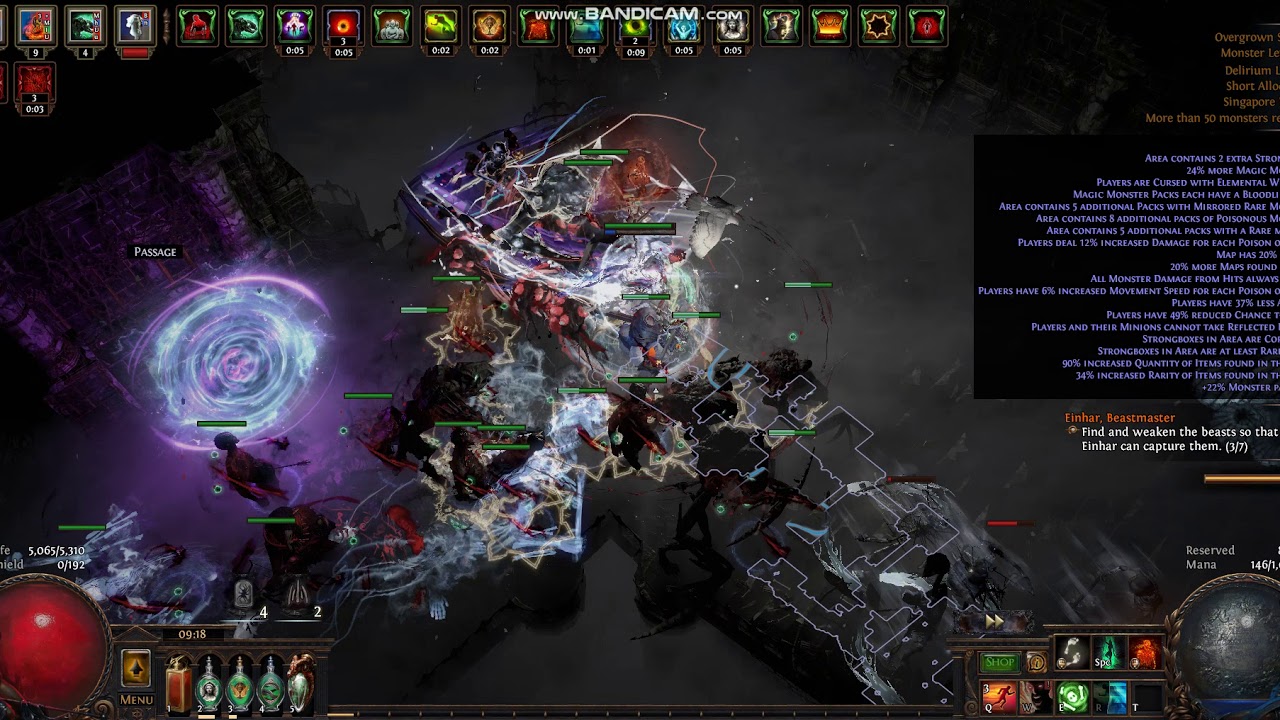 POE 3.10 Speed Map Farm T16 Necromancer Golem + Zombie Impale | Cluster ...