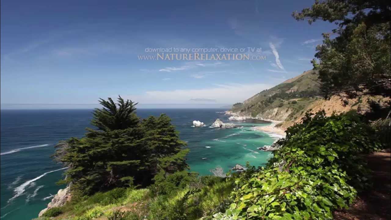 (2 Hour Nature Relaxation Video) A Day in Big Sur, California 1080p ...