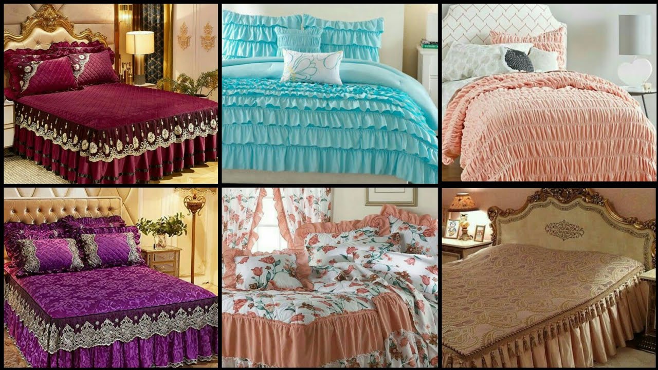 Classically frilly bed sheet Designs for bridal bedsheet/bedsit design ...