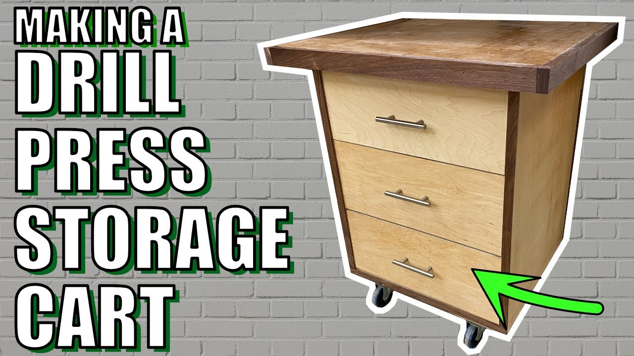 So Much Extra Room! - Shop Storage Cabinet - Drill Press Storage - YouTube