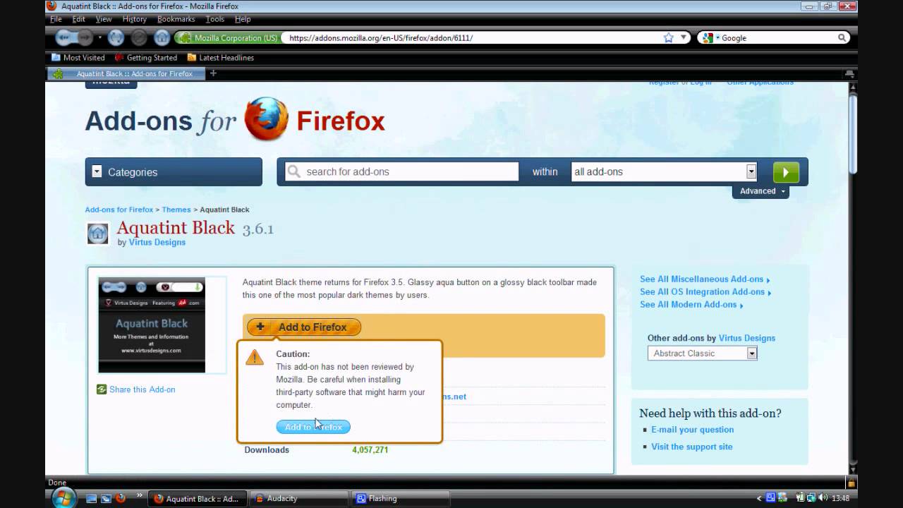 Grant - Firefox Themes - Black and Transparent - YouTube