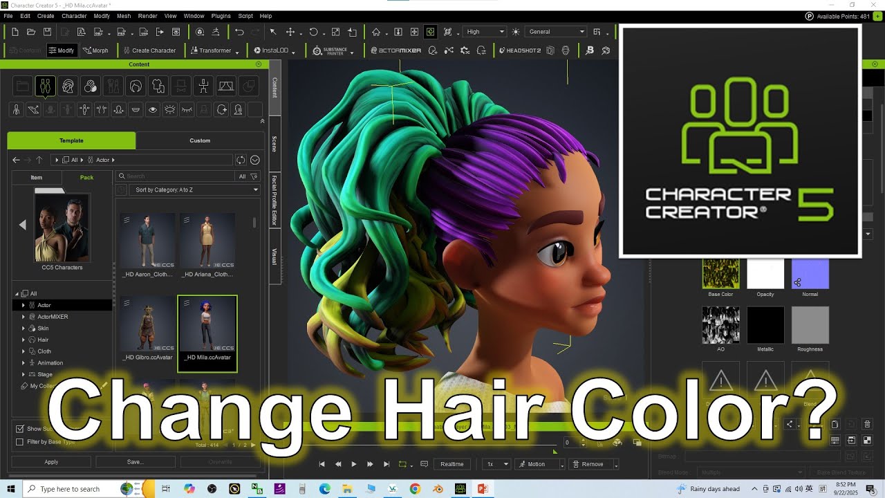 How to change hair color for CC5? Character Creator 5 Tutorial #hair # ...