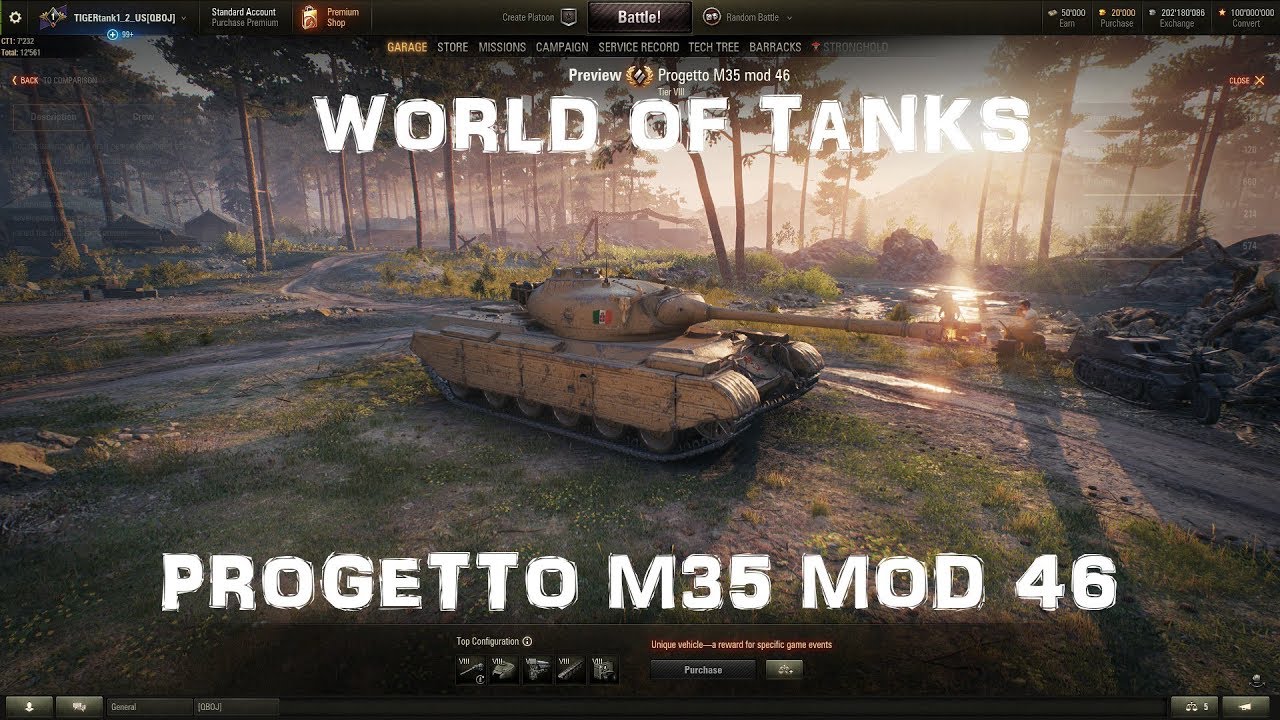 The first Italian tank in World of Tanks! Progetto M35 Mod 46 Preview ...