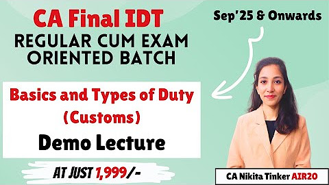 CA Final IDT Demo Lectures | Nov'25 and Onwards| Regular cum Exam Oriented Batch - YouTube
