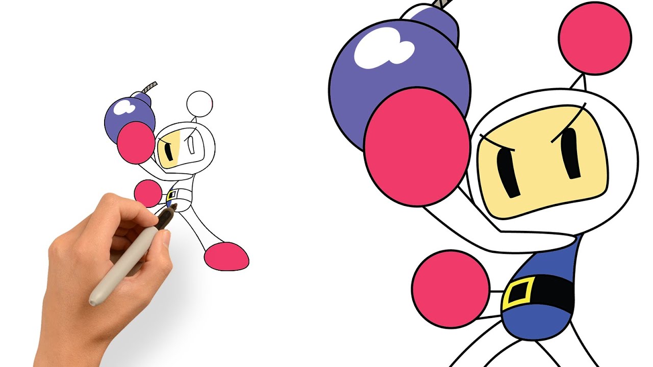 How to Draw Bomberman Nintendo - Art Tutorial - YouTube