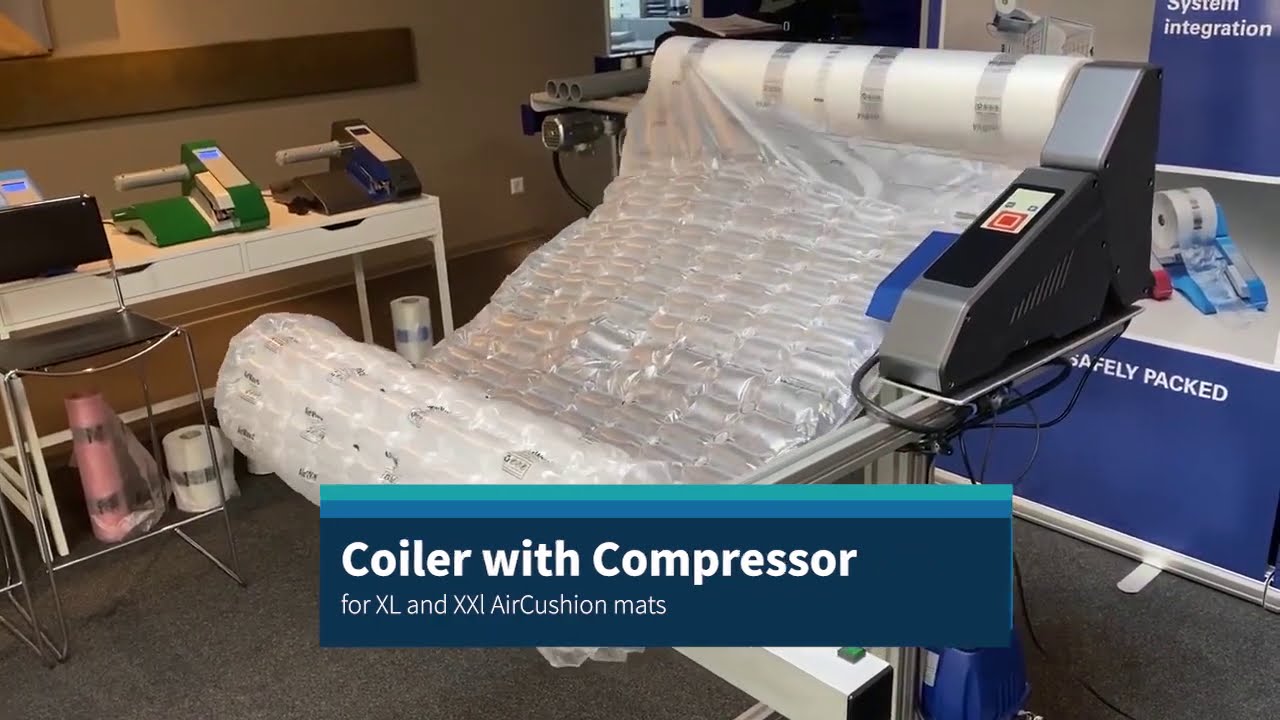Coiler with compressor and AirWave 2 AirCushion machine - YouTube