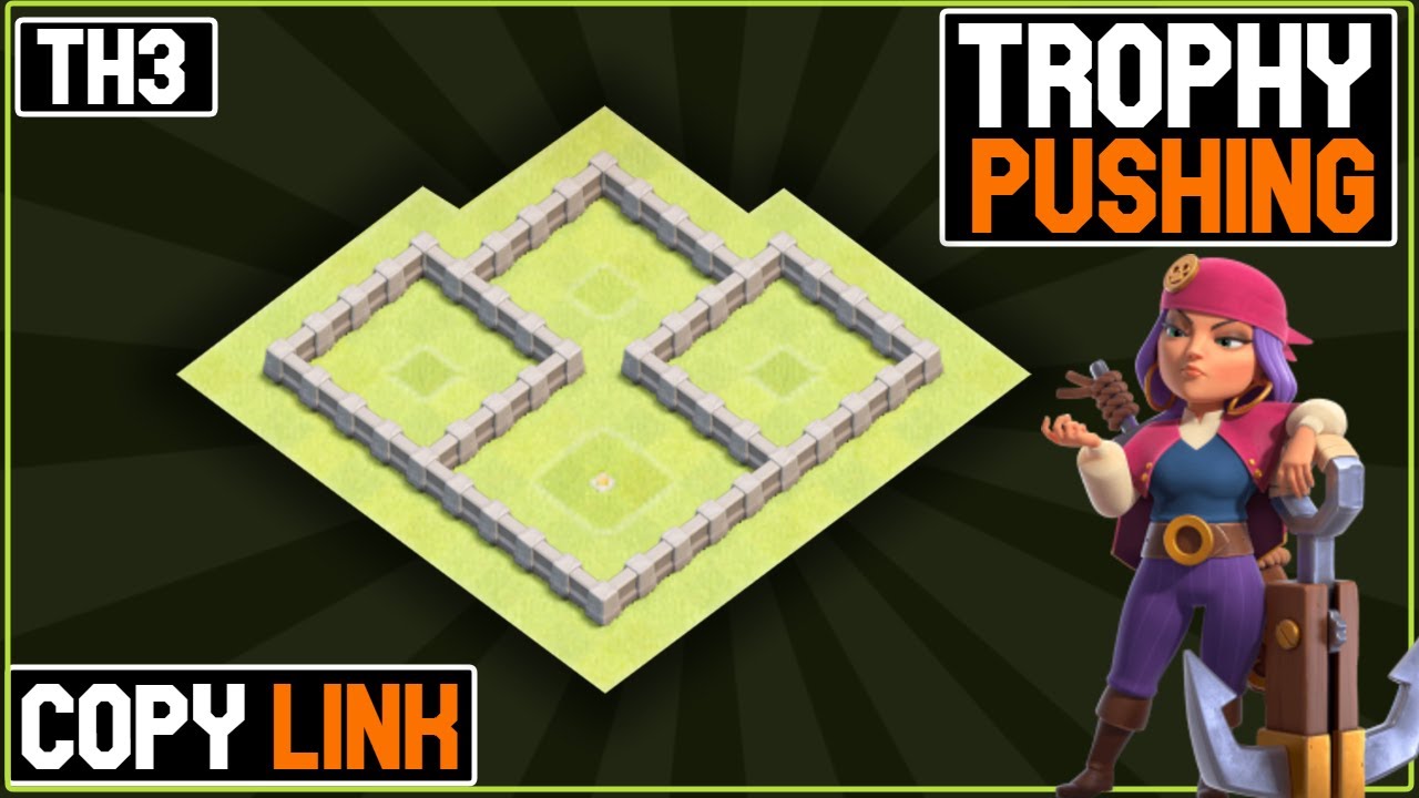 New BEST Town Hall 3 (TH3) Base Layout | Trophy Pushing | Clash Of ...