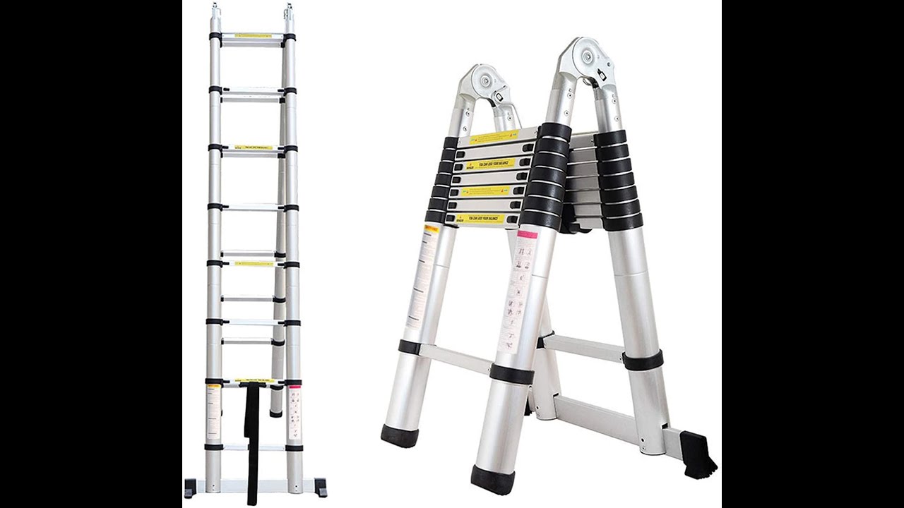 2 In 1 Convertible A-Type Aluminium Telescopic Ladder | EN131 (14.50 x ...