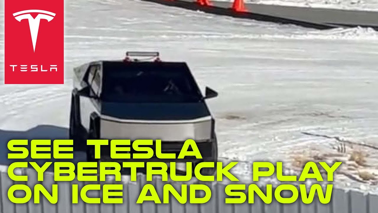 See Tesla Cybertruck Play On Ice And Snow In New Zealand - YouTube