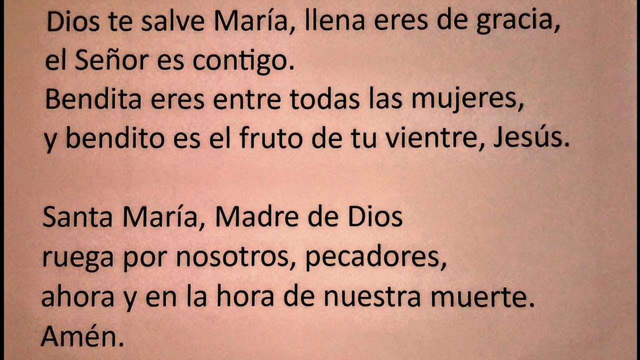 Hail Mary Prayer in Spanish - YouTube