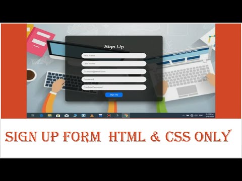 Sign Up Form using html & Css only فورم راجستر - YouTube