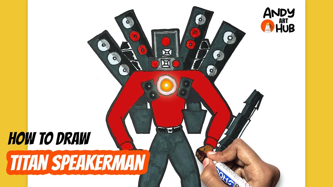 How to 🎨 draw Titan Speakerman | Skibidi Toilet Character | Easy ...
