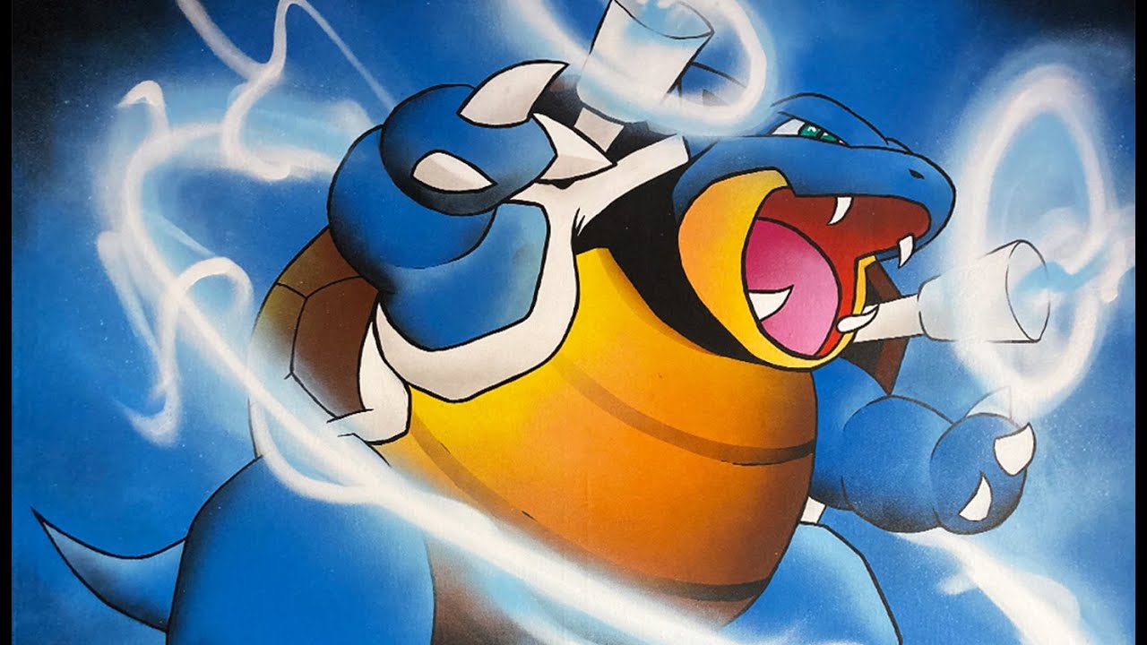 Spray paint Blastoise - YouTube