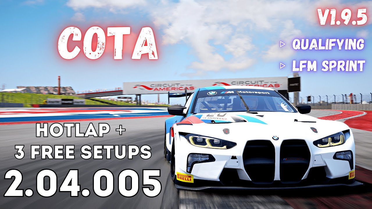 BMW M4 GT3 | COTA 2.04.0 | HOTLAP + FREE SETUP | ACC v1.9 - YouTube