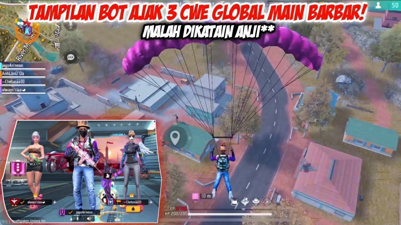 TAMPILAN BOT MASUK ROOM CWE GLOBAL MALAH DIKATAIN AJ*, AUTO NGAMUK KELUARIN SKILL BOT PRO! FREE ...