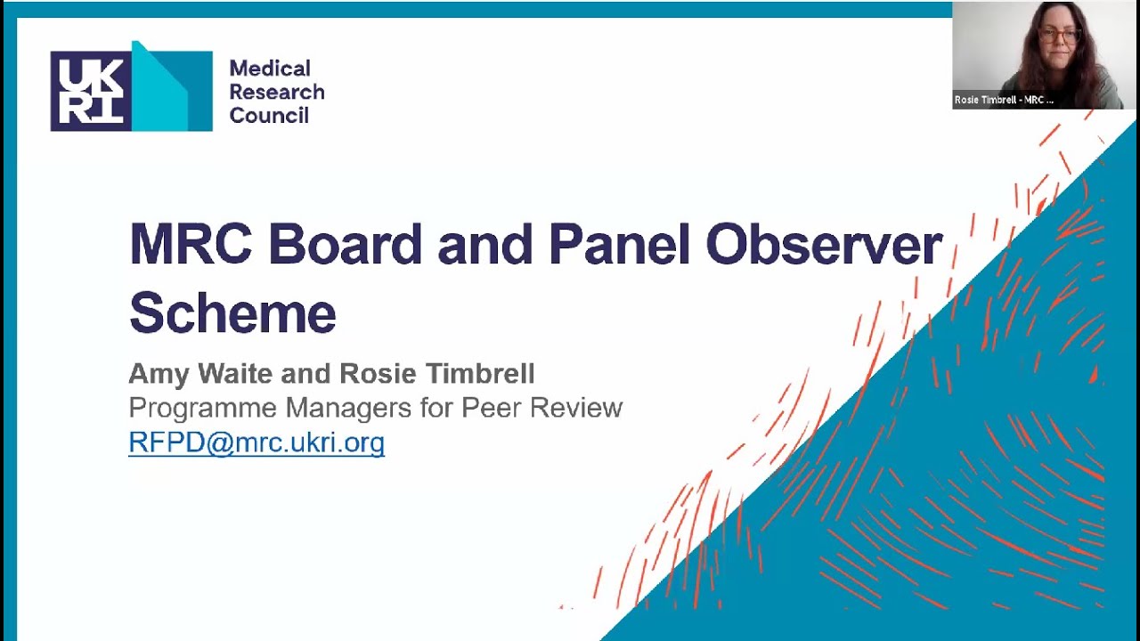 MRC board and panel observer scheme webinar for applicants - YouTube