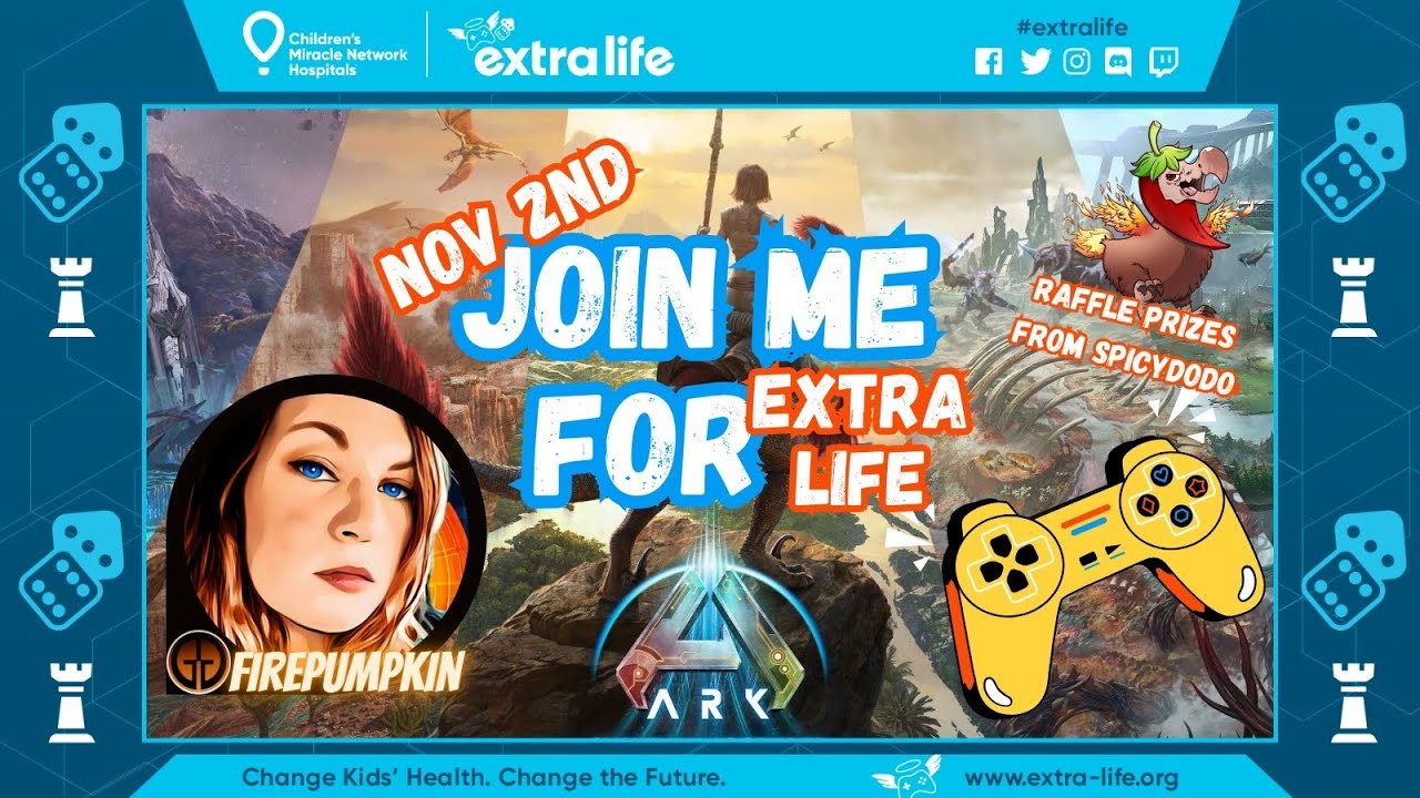 Extra Life Charity Stream: ARK Ascended Challenge Wheel + Prize Raffles ...