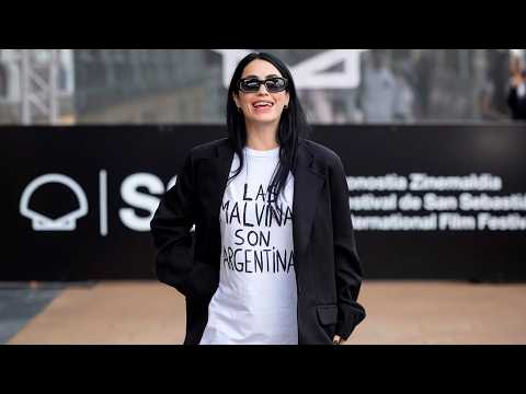 Lali Espósito lució una remera con la leyenda “Las Malvinas son argentinas” en San Sebastián