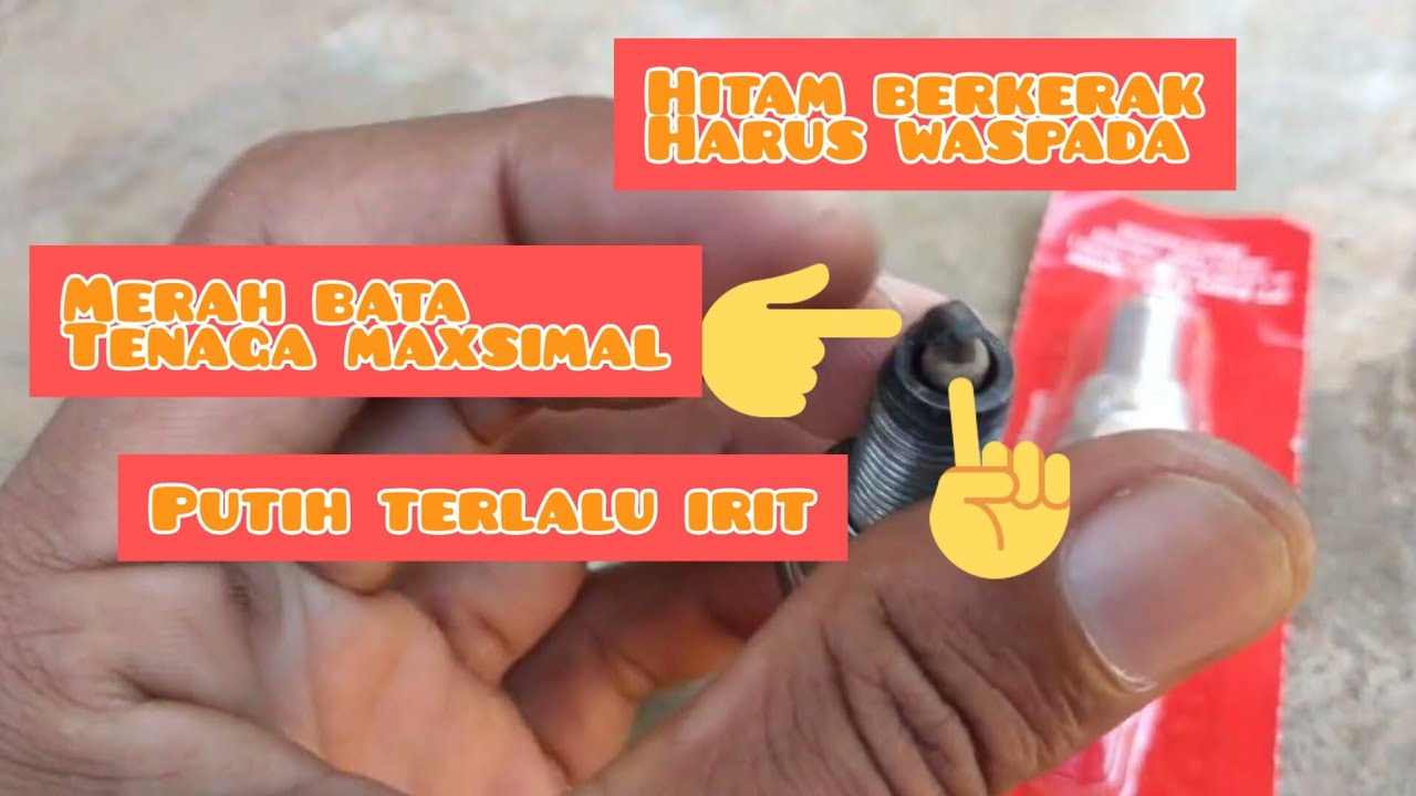 cara membaca warna busi motor - YouTube