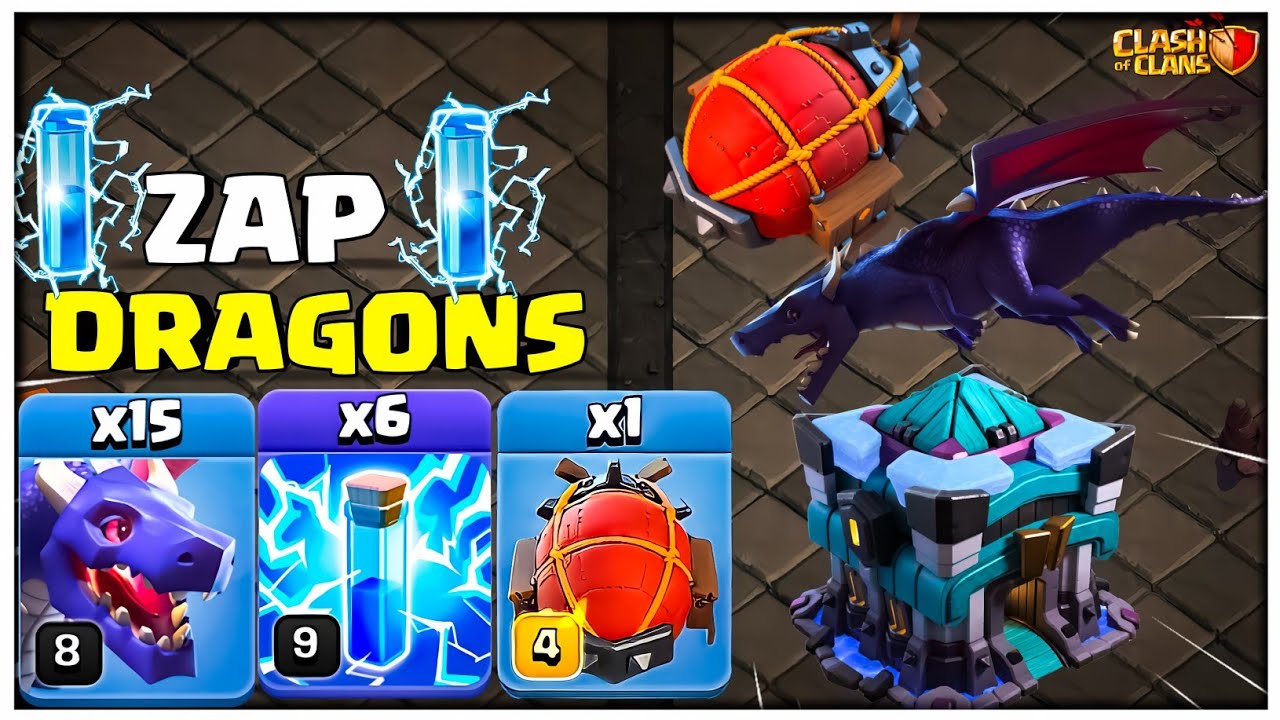 HOW To Use Zap Dragon Attack Strategy at TH13 in Clash of Clans - YouTube
