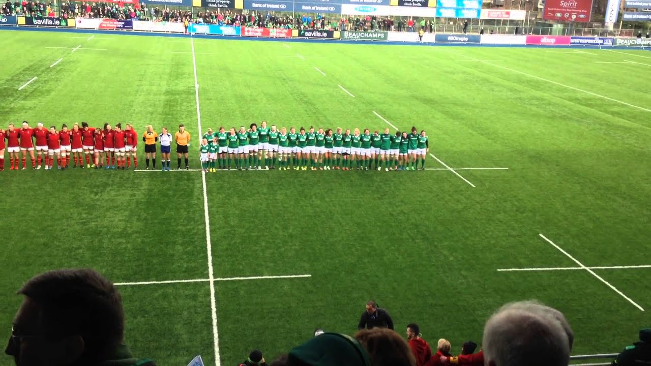 Irish national anthem from women's rugby international at donnybrook ...