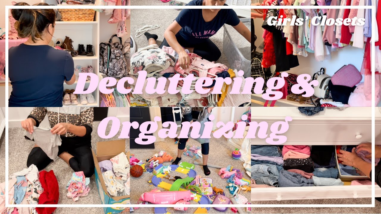 DECLUTTERING & ORGANIZING | GIRLS CLOSETS - YouTube