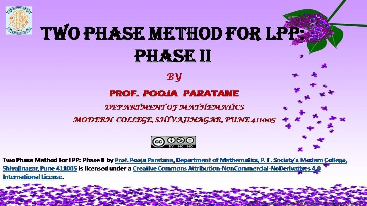 Two Phase Method for LPP Phase II - YouTube