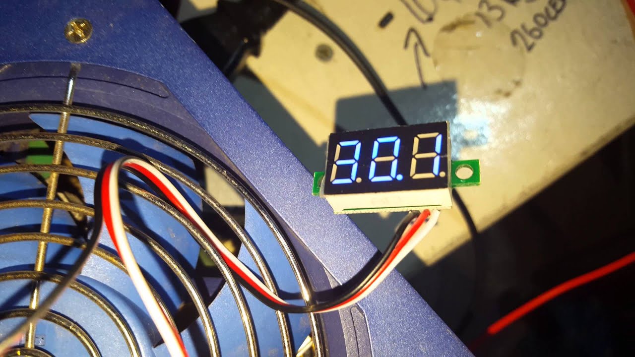 3 digit led voltage meters 0 to 60v blue - YouTube