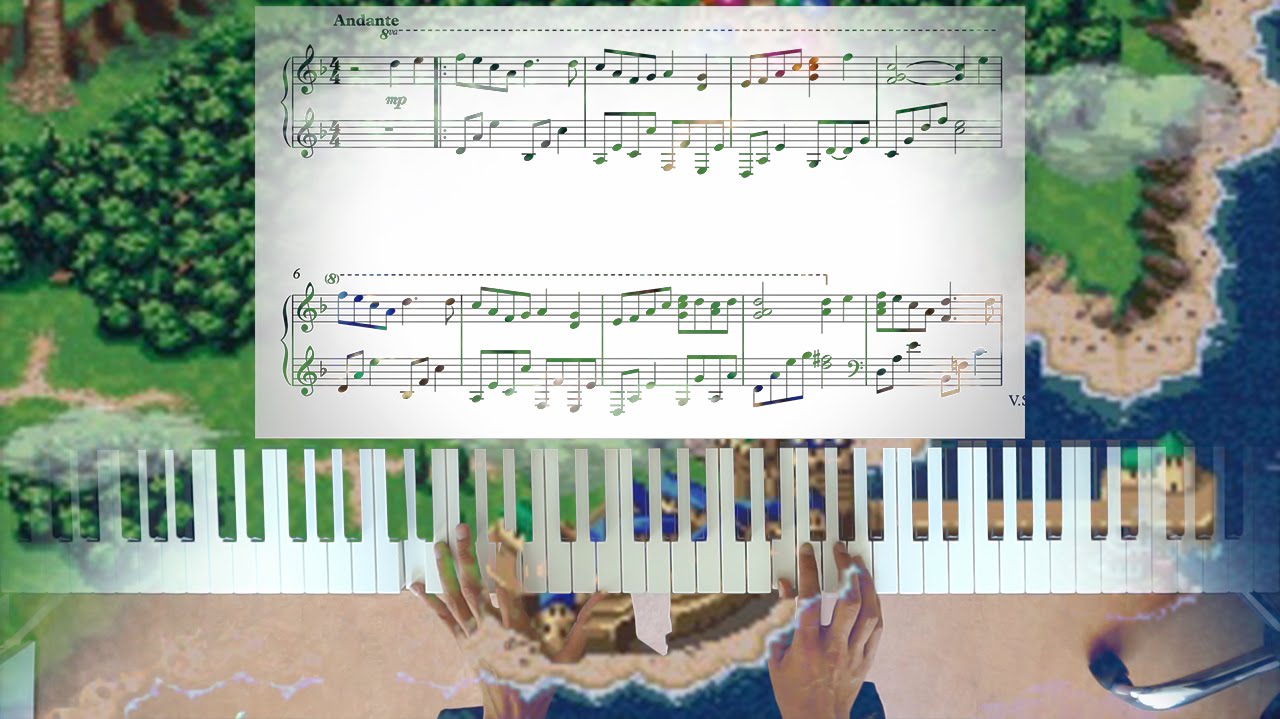 Chrono Trigger piano+sheet music (Wind Scene) - Easy [How To Play] [Piano Tutorial] - YouTube