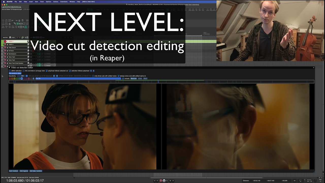 NEXT LEVEL: Video cut detection editor (in Reaper) - YouTube