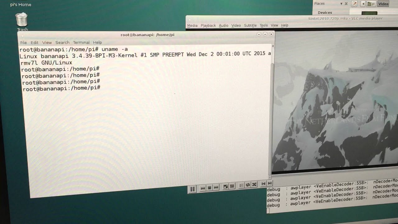 banana pi BPI-M3 720P test on linux debian 8 - YouTube