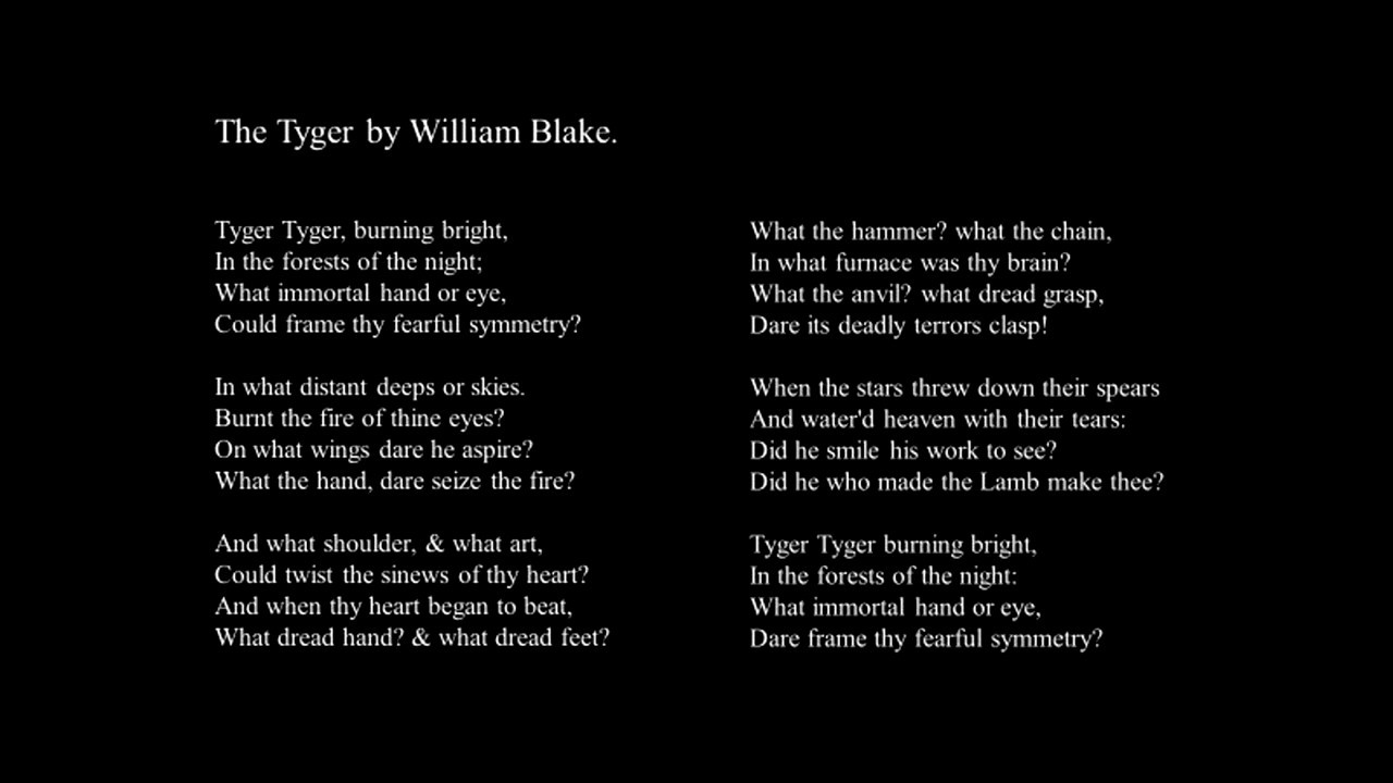 The Tyger by William Blake. - YouTube