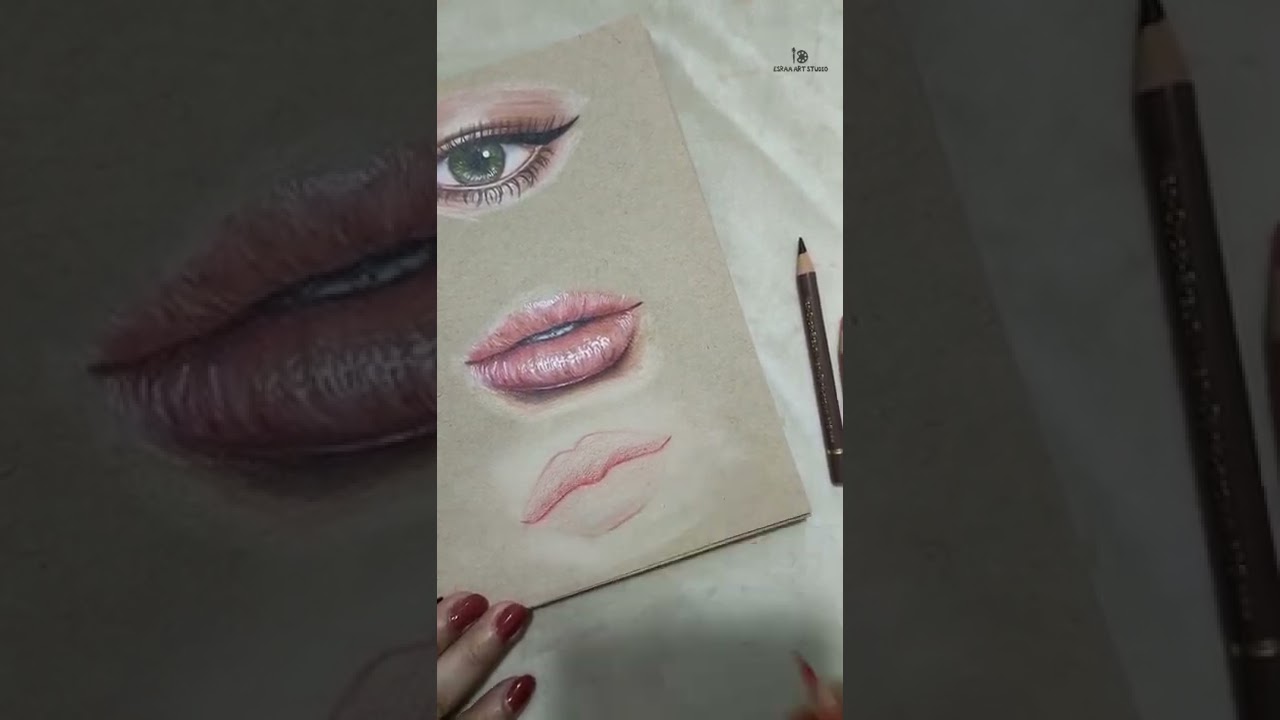 تعالو نرسم شفايف واقعيه بالالوان الخشبيه فابير كاستيل 😉🤩 Youtube