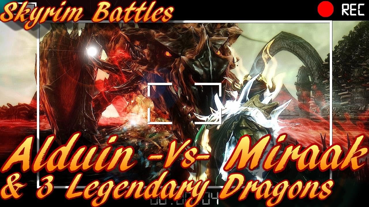 Skyrim Battles - Miraak vs Alduin & 3 Legendary Dragons [Legendary ...