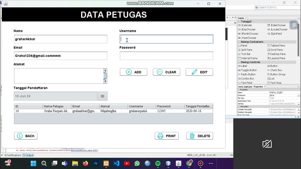 Project java CRUD gui pada netbeans dengan mySQL dan IReport - YouTube