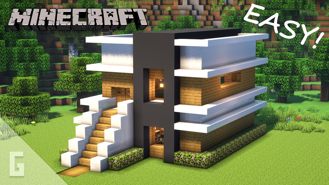 Easy 8 Min Modern House in Minecraft - YouTube