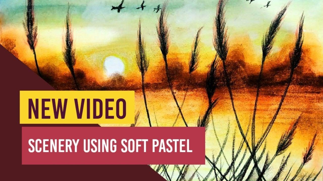 Scenery of Sunset using Soft Pastel - YouTube