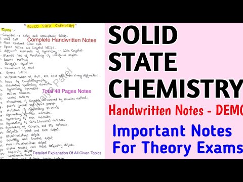 [ SOLID STATE CHEMISTRY ] Handwritten Notes DEMO | BSc.1st Year # ...