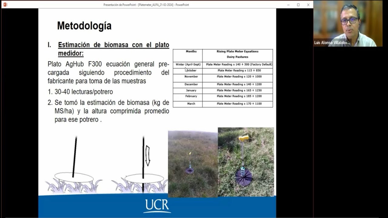 Validación y Calibración de un plato medidor (Raising Platemeter) en ...