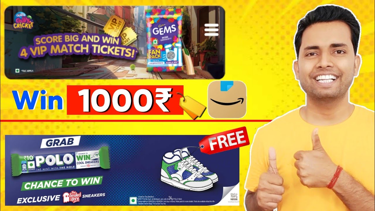 Cadbury Gems - Win Free 1000₹ Amazon Voucher | Polo Win The Souled ...