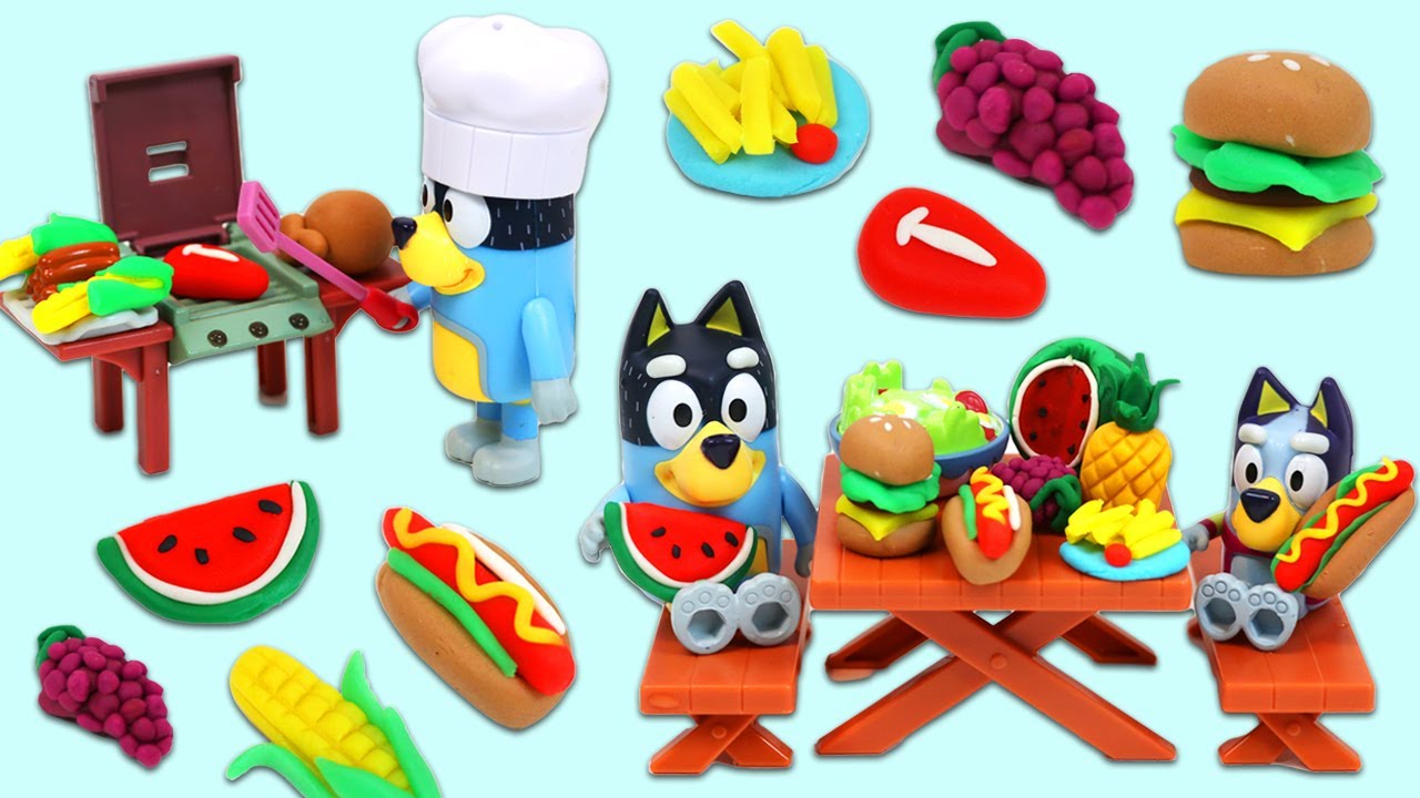Bluey And Bandit's Poolside Play Doh BBQ! - YouTube