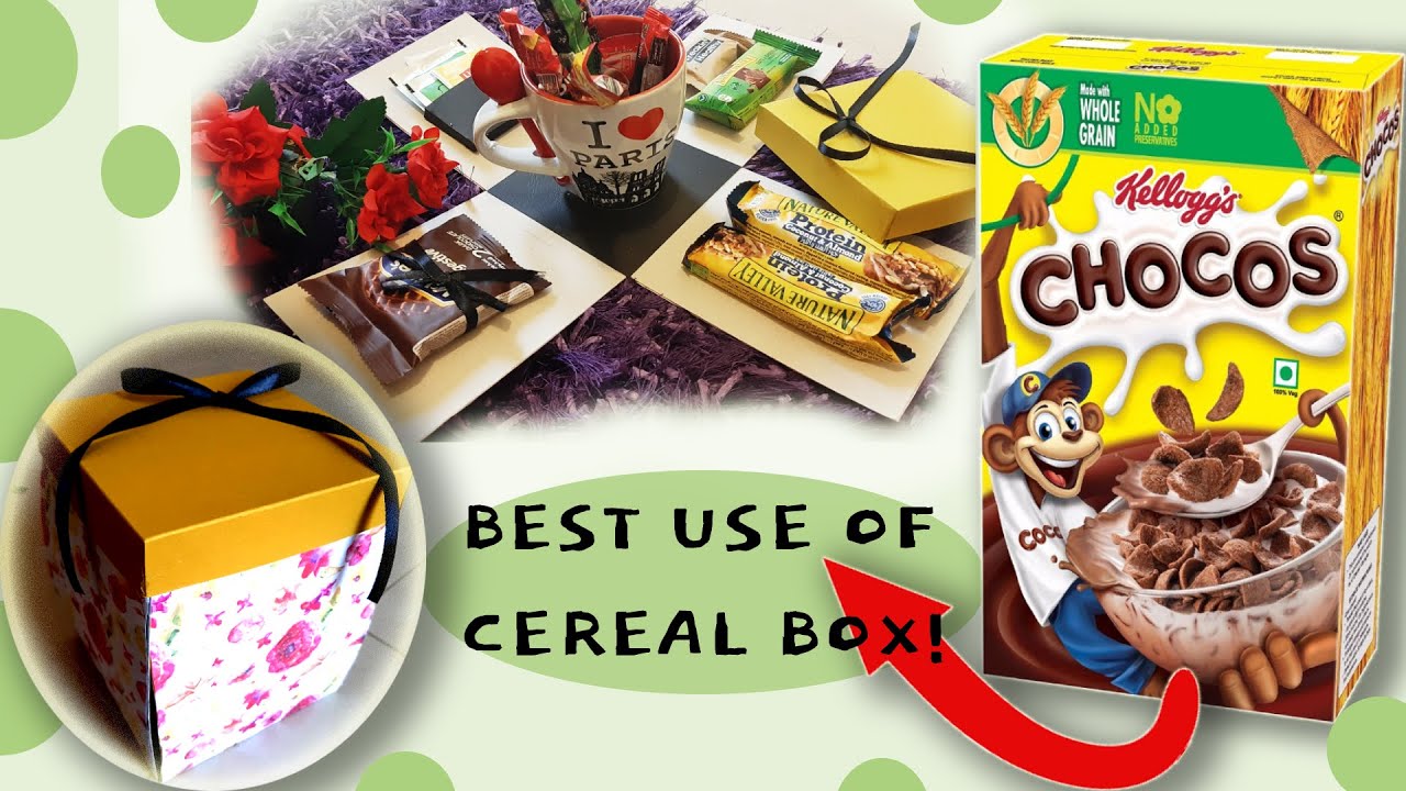 Best use of cereal box / how to make explosion box / diy gift for tea ...