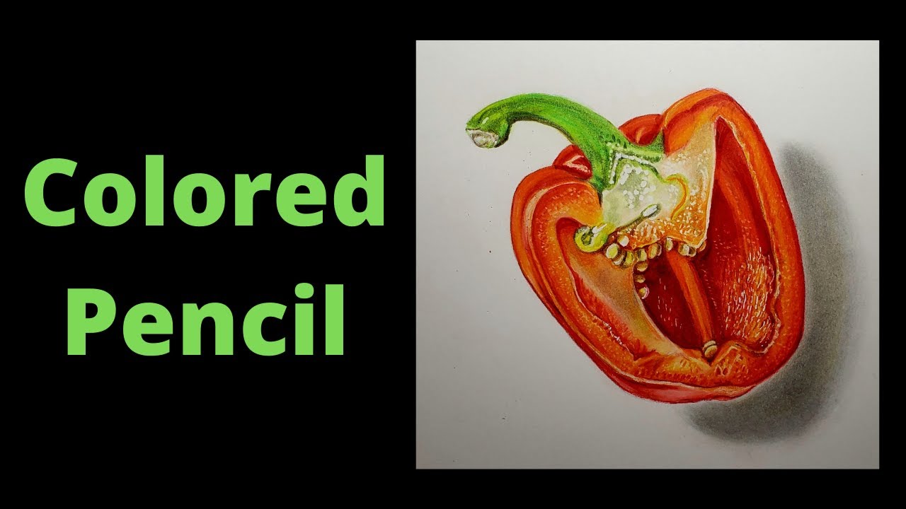 Realistic colored pencil tutorial |pepper - YouTube
