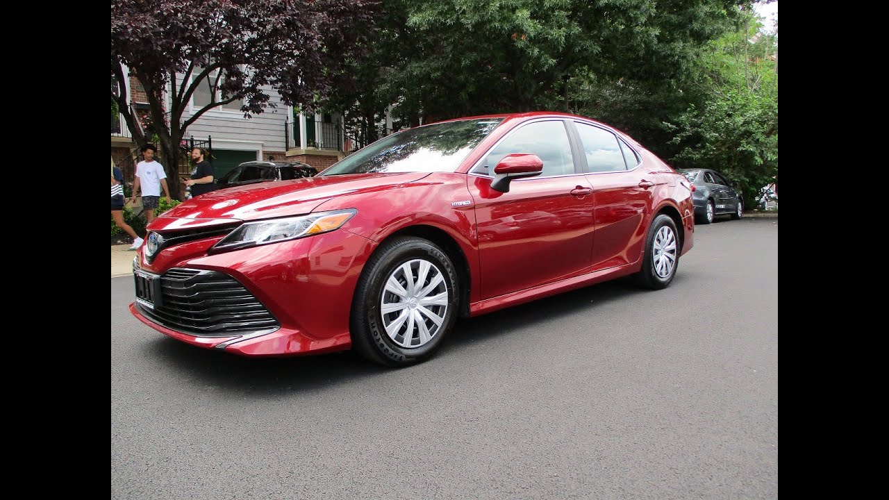 (A649) 2019 TOYOTA CAMRY HYBRID LE (RED) ONE OWNER, CLEAN CARFAX REPORT ...