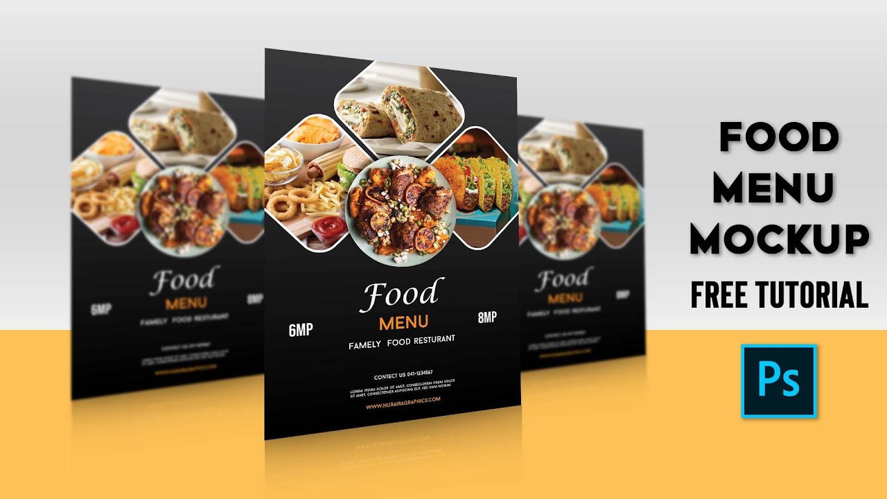 Restaurant food menu design photoshop tutorial - YouTube