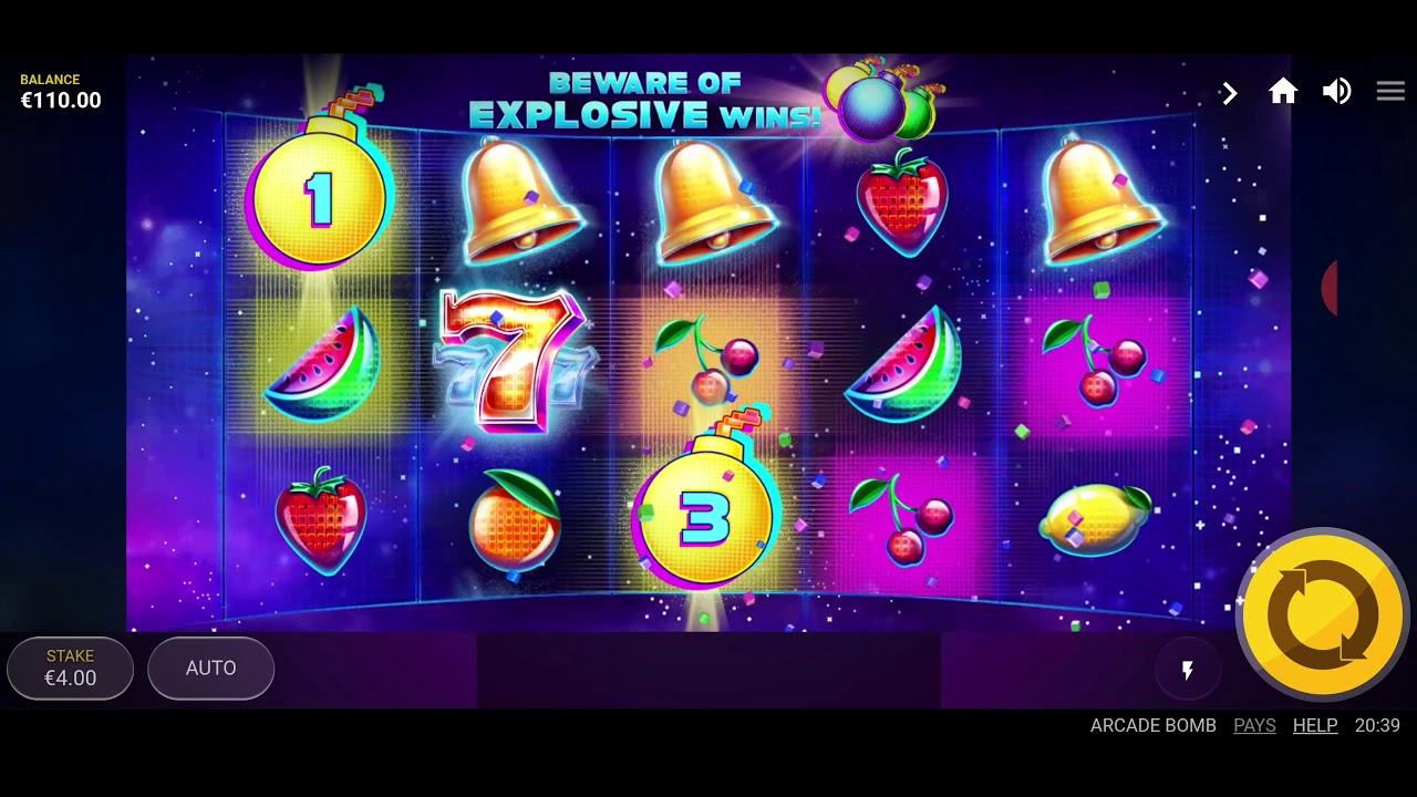 Arcade bomb super win best slot session bonus feature - YouTube