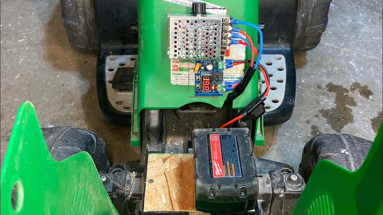 How to convert a power wheel to Milwaukee battery set up - YouTube